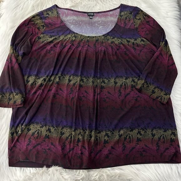 Rafaella | Tops | Rafaella Womens X Pleated Paisley Blouse Timless ...